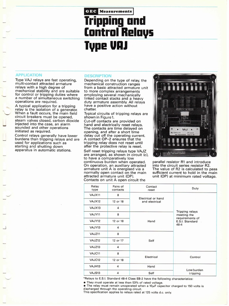 VAJ Relay Wiring and Operation Guide | PDF | Relay | Force