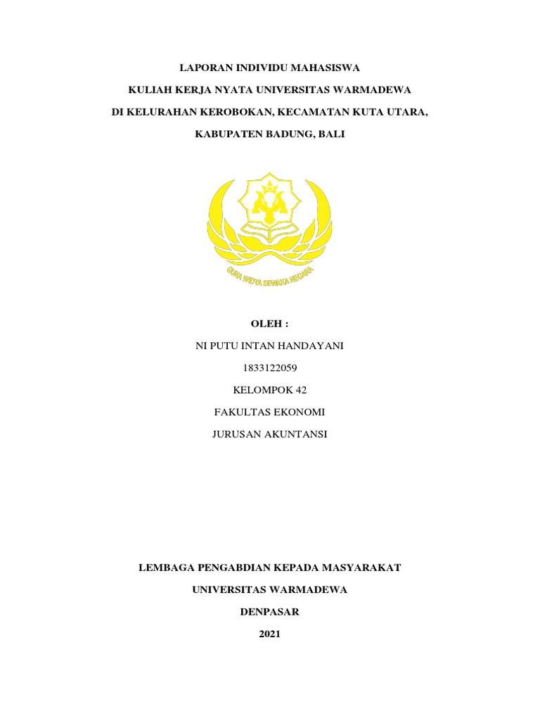 08 Laporan KKN Individu Minggu IV (Ni Putu Intan Handayani) | PDF ...