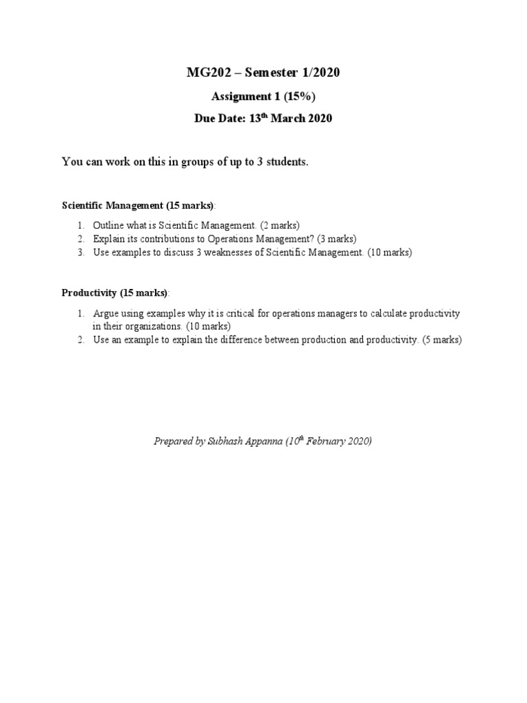Assignment 1, 2020 | PDF Assignment 1, 2020 | PDF