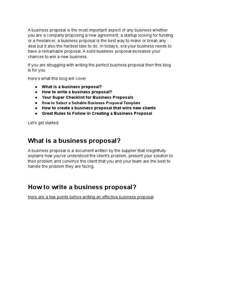 Business Proposal Checklist 2021 | PDF | Business | Communication