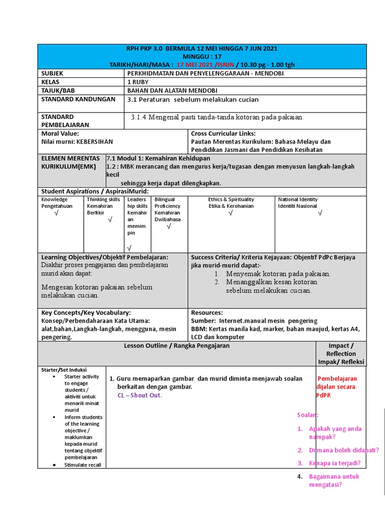 RPH Kajian Tindakan M17 | PDF