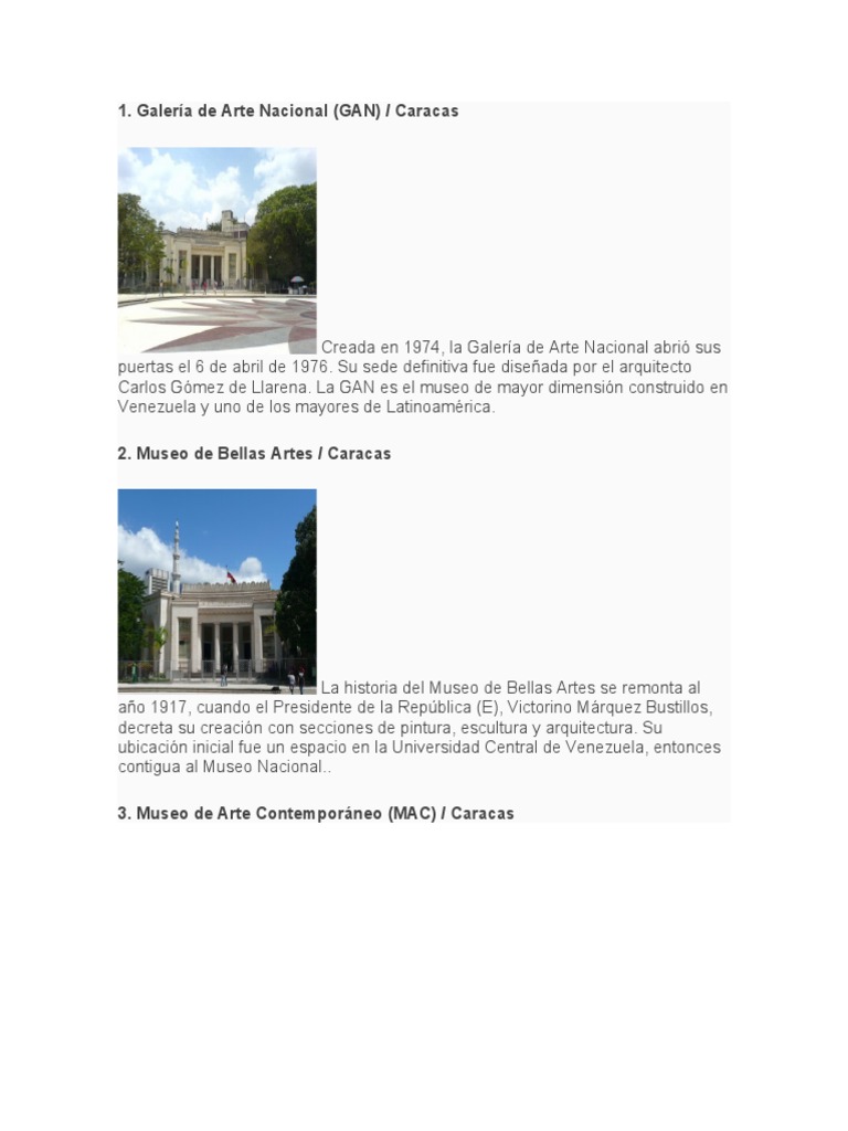 Museos Destacados de Caracas y Calabozo | PDF | Museo | Venezuela