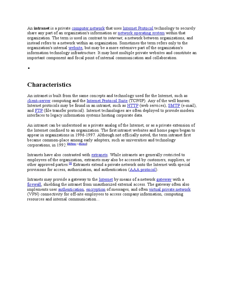 Understanding Intranets: Definition & Features | PDF | Computers