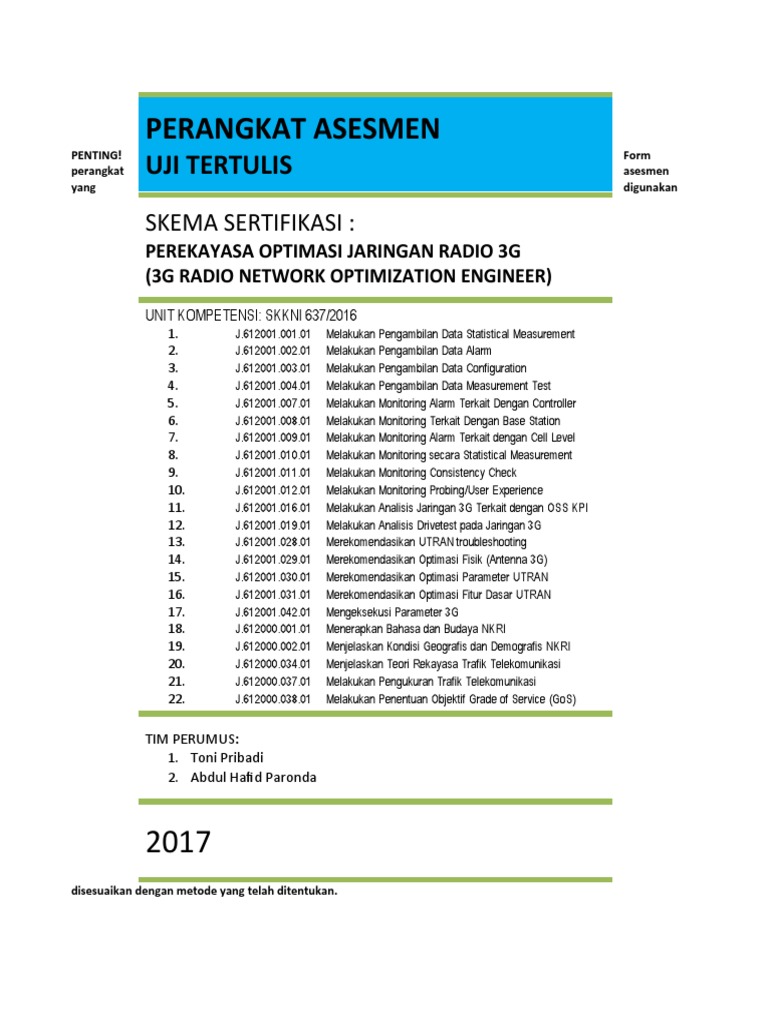 3G Radio Network Optimization Engineer - Tulis Tipe 2 | PDF
