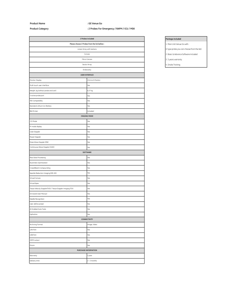 GE Venue Go Ultrasound System Overview | PDF | Computer Science | Computing