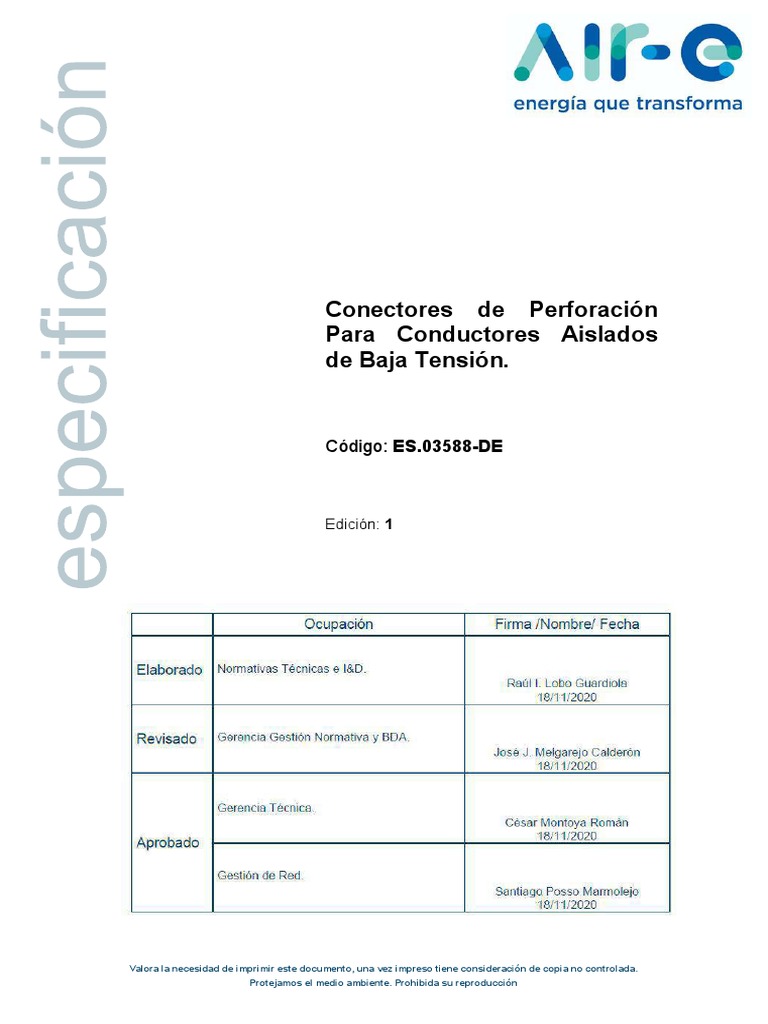 Conectores de Perforación Baja Tensión | PDF | Gestión de la calidad ...