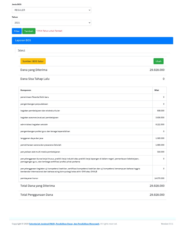 Sistem Informasi Rekening BOS | PDF