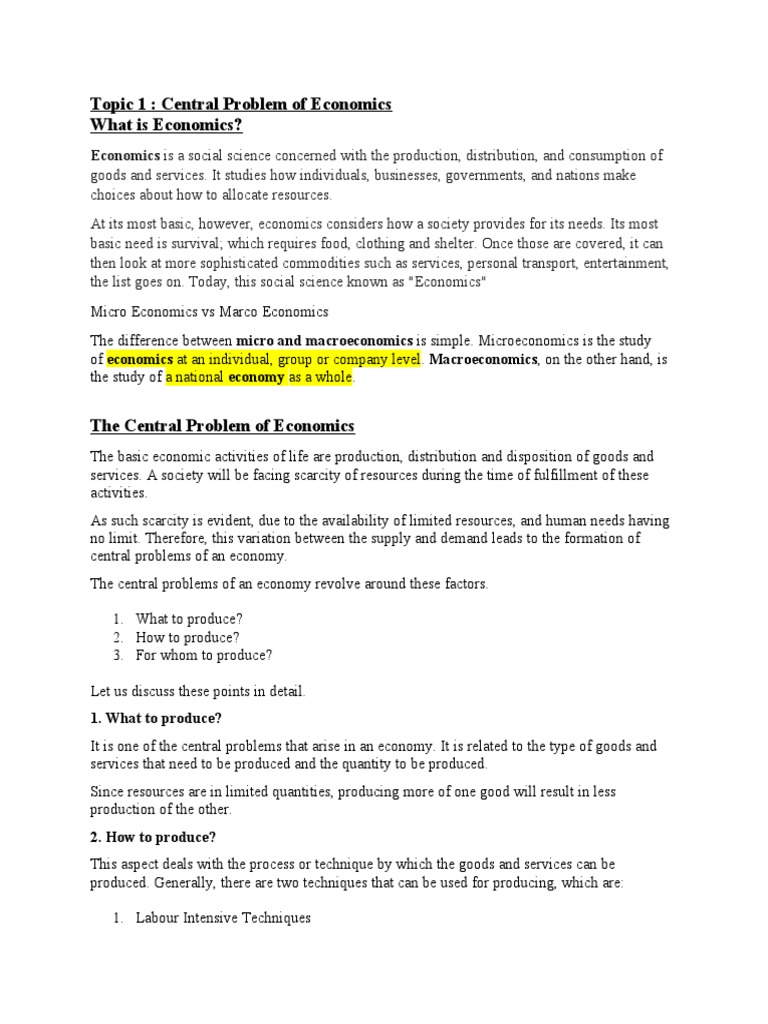 Cape Economics Module 1 Notes | PDF | Supply (Economics) | Demand