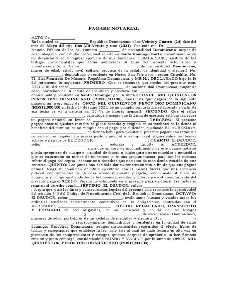 Derecho Administrativo Pagare Notarial Rep Dom | PDF | Pagos | Gobierno