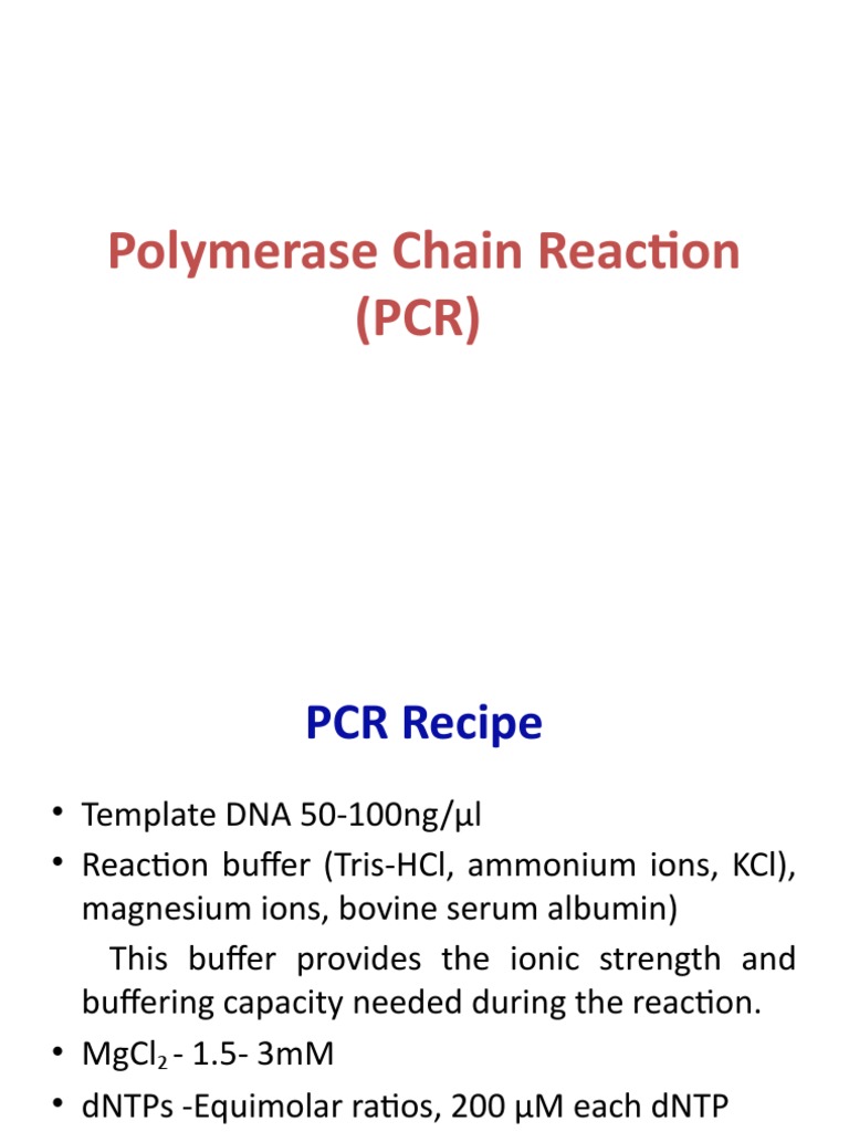 Polymerase Chain Reaction (PCR) | PDF | Polymerase Chain Reaction | Complementary Dna