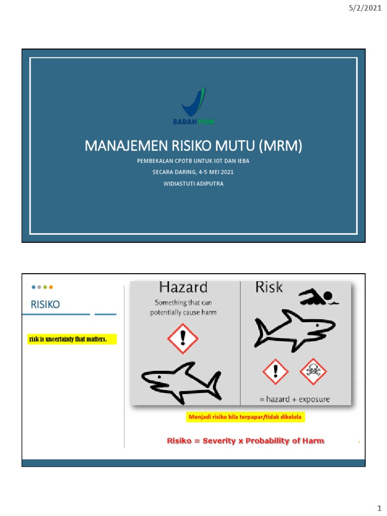 Pengenalan Manajemen Risiko Mutu (MRM) | PDF | Komputer