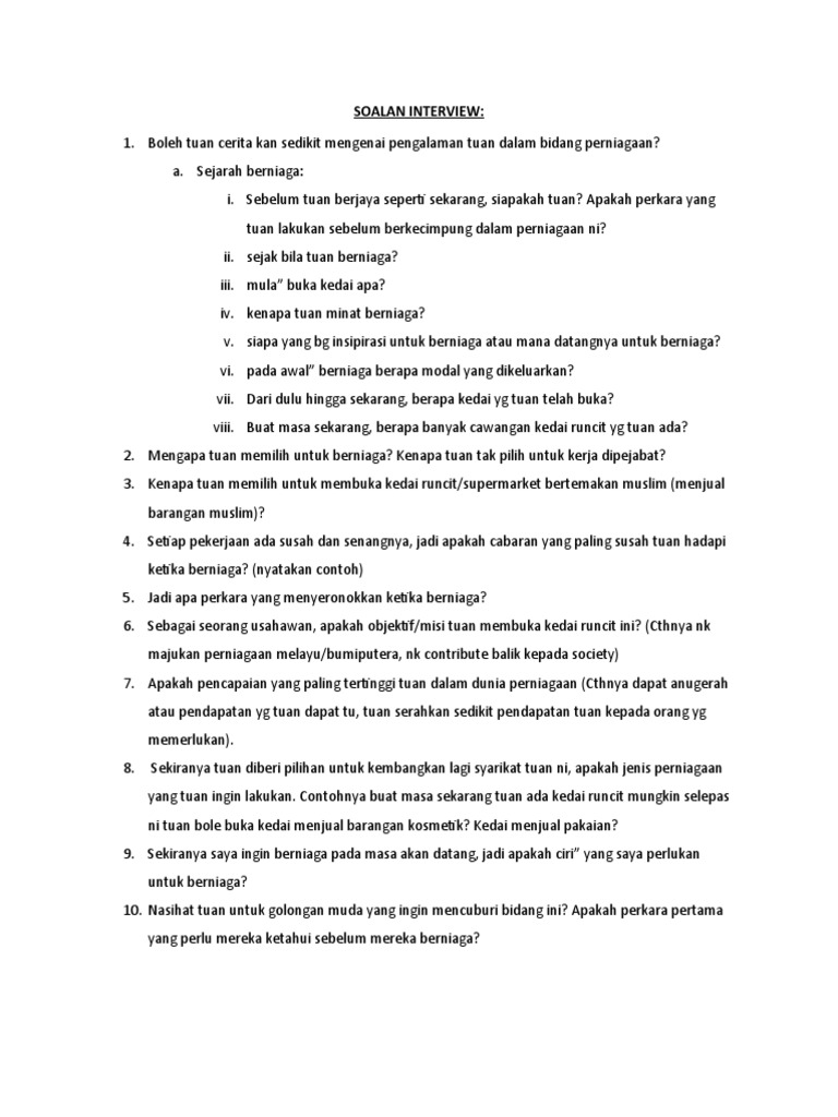 Soalan Interview | PDF