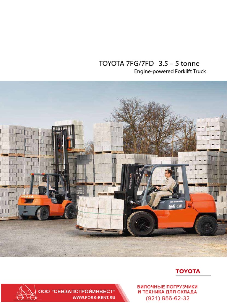 TOYOTA 7FG/7FD 3.5 - 5 Tonne: Engine-Powered Forklift Truck | PDF ...
