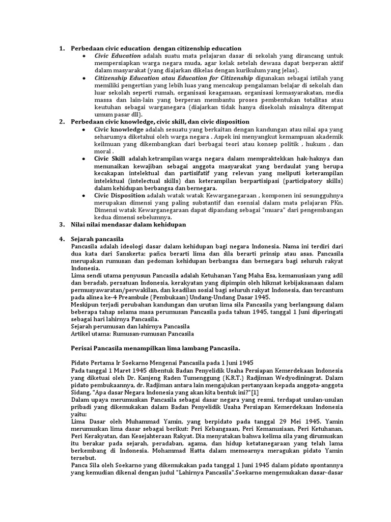 Perbedaan Civic dan Citizenship Education | PDF