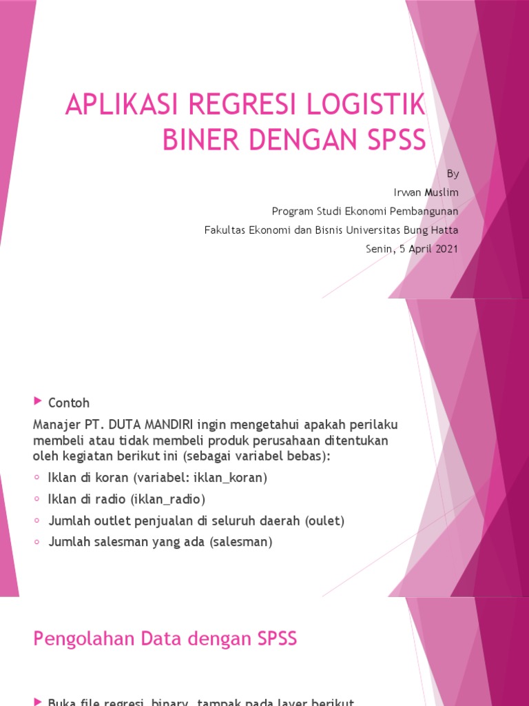 06.aplikasi Regresi Logistik Biner Dengan Spss Ok | PDF