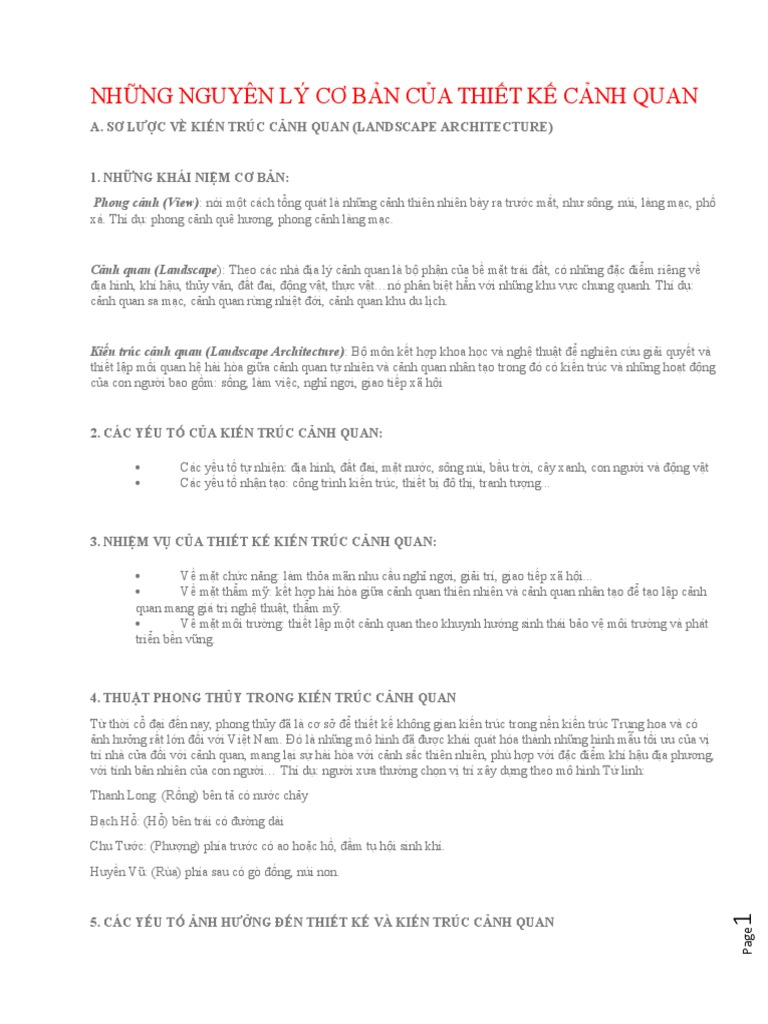 Nhung Nguyen Ly Thiet Ke Kien Truc Canh Quan | PDF