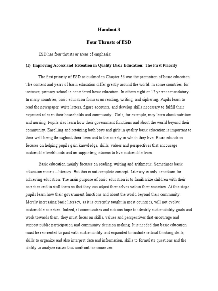 ESD Strategies for Sustainable Education | PDF | Sustainability ...