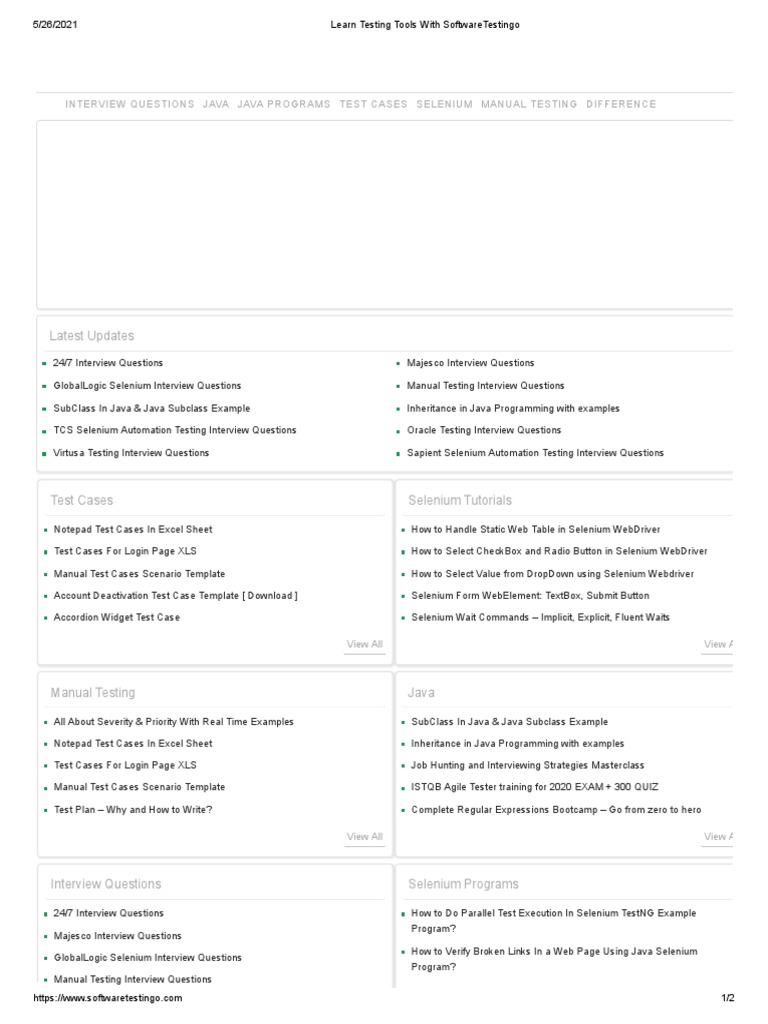 Latest Updates: Interview Questions Java Java Programs Test Cases ...