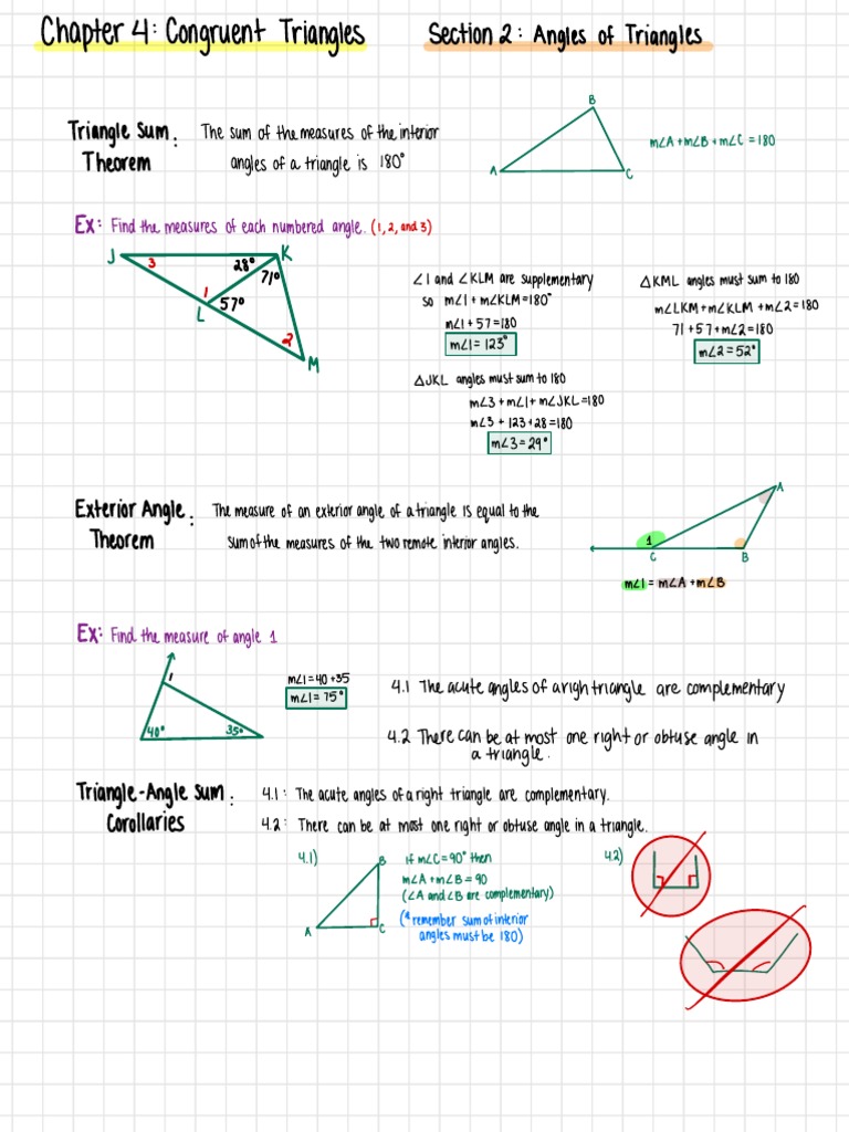 Geometry Section 4.2 Notes | PDF | Triangle | Geometric Objects