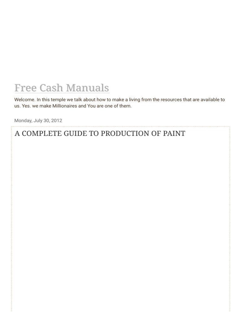 Complete Guide to Paint Production | PDF | Color | Paint