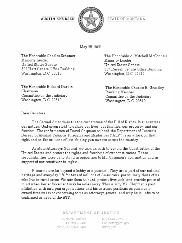 21 State Attorneys General Letter To Senate Leadership | PDF | Bureau ...