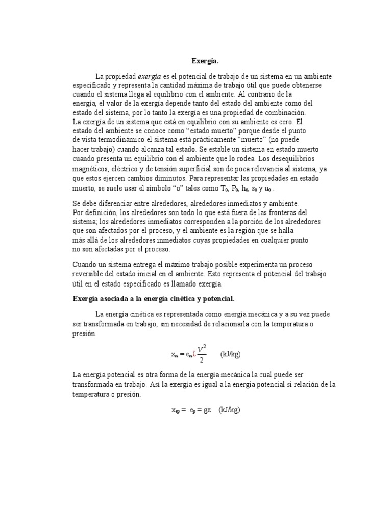 Exergía | PDF | Ejercicio | Teoría de sistemas