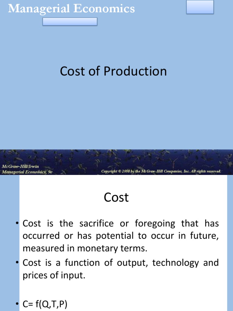 7 Cost of Production | PDF | Marginal Cost | Economics
