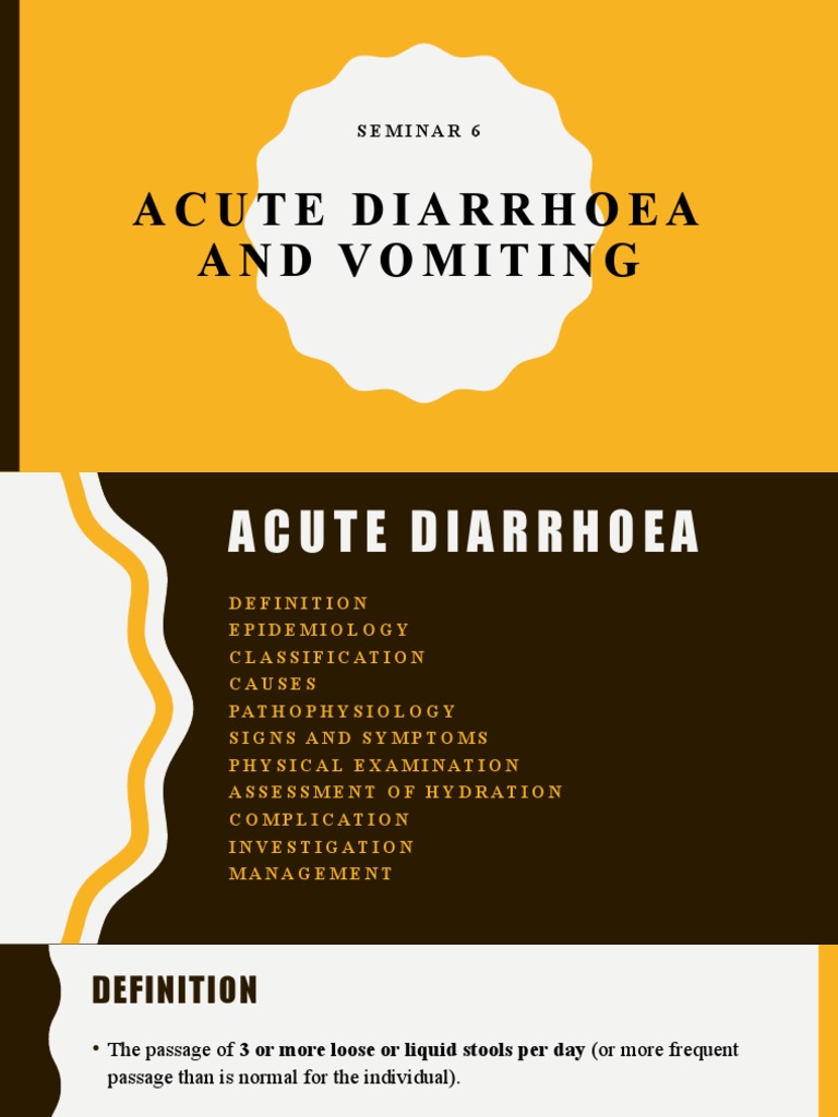 Acute Diarrhoea and Vomiting | PDF | Diarrhea | Dehydration
