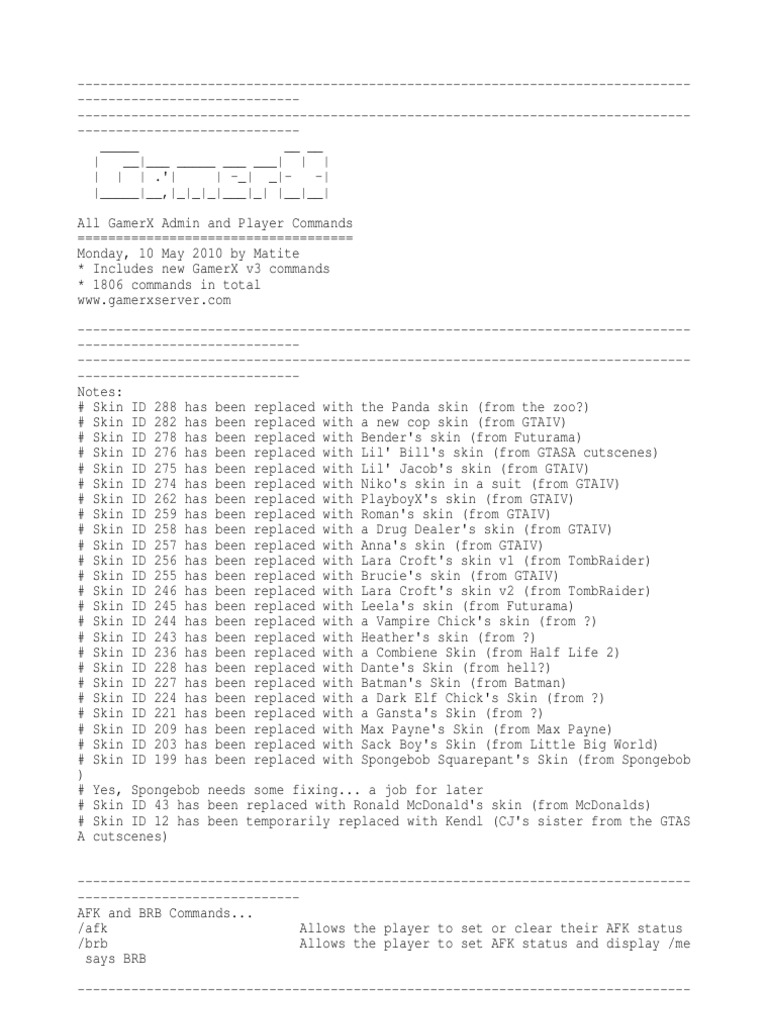 All GamerX Commands | PDF | Color | Nature