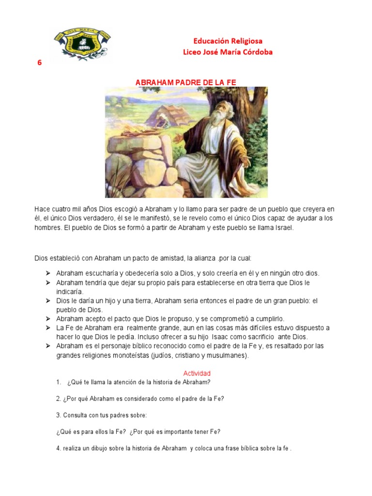 Abraham el padre de la Fe 6° | PDF