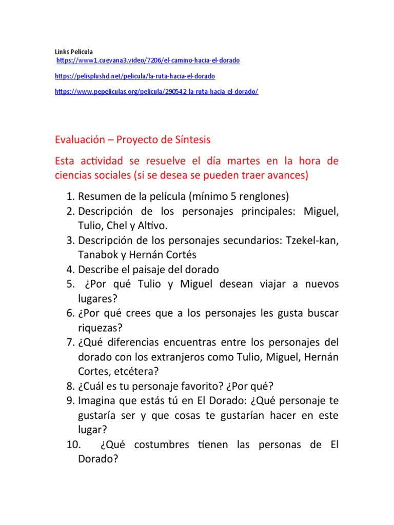 Camino Hacia El Dorado | PDF