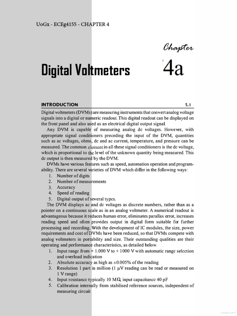 Digital Voltmeter Title | PDF | Analogue Electronics | Telecommunications Engineering