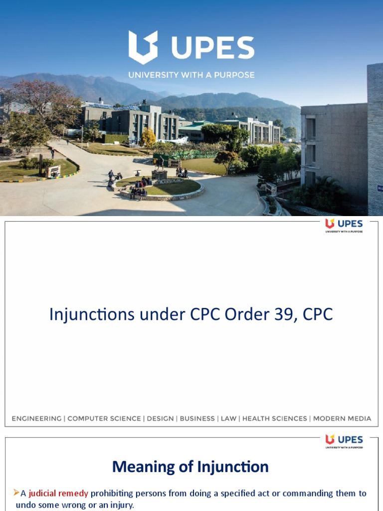 Temporary Injunction Under CPC Order 39 | PDF | Injunction | Contempt Of Court
