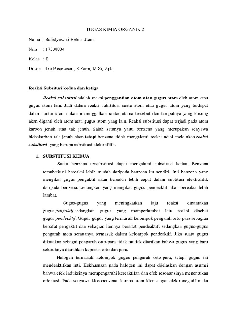 Sulistyowati Retno Utami - Tugas 1 - Kimia Organik 2 | PDF