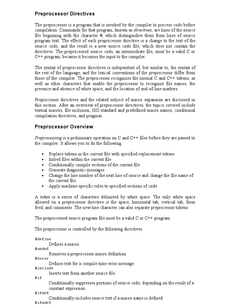 Pre Processor Directives Pdf Parameter Computer Programming C Programming Language