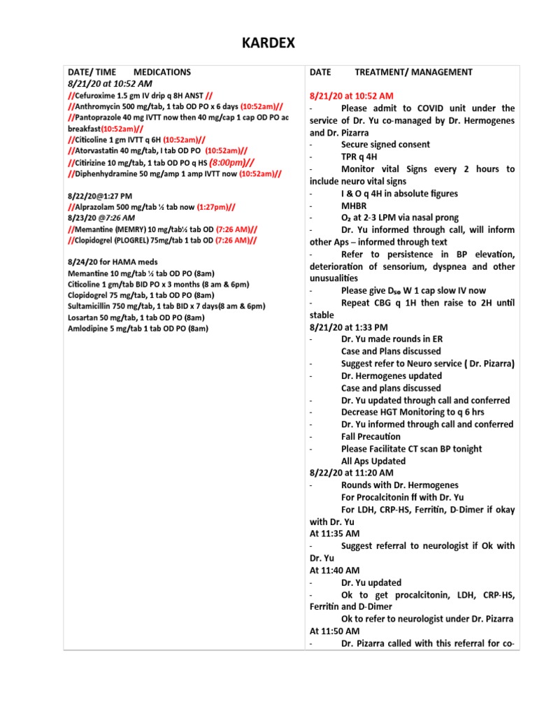 Kardex 4 | Download Free PDF | Medical Specialties | Clinical Medicine