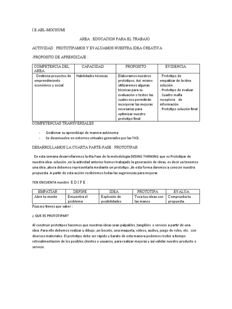 Tarea de EPT | PDF | Prototipo | Science