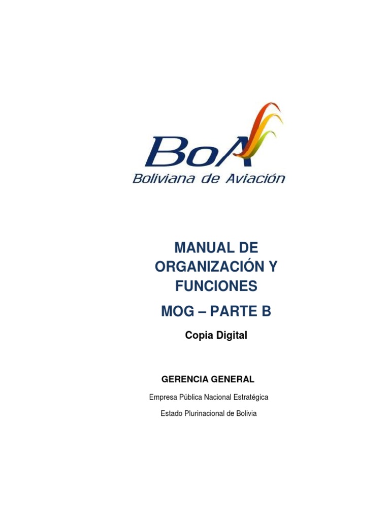 FINAL MOG Parte B Manual de Organizacion y Funciones 06022017 (BOA) | Descargar gratis PDF ...