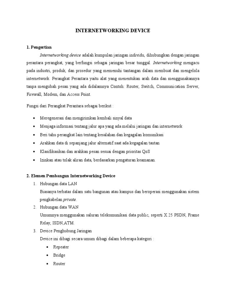 Internetworking Device | PDF