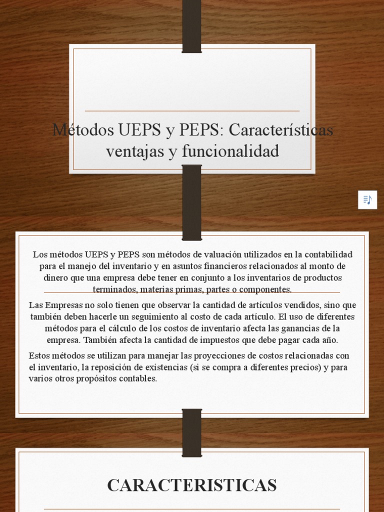 Metodos UEPS y PEPS PRESENTACION POWER POINT | PDF | Inventario | Contabilidad