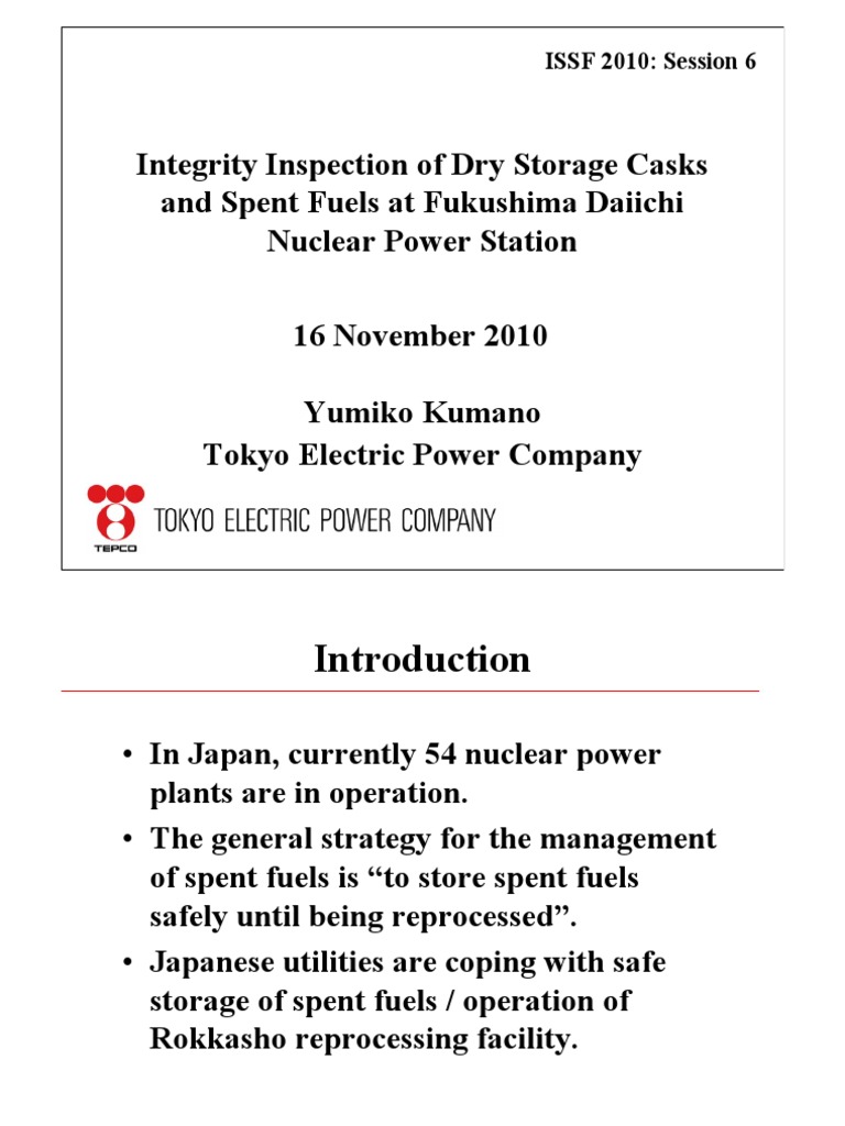 Integrity Inspection of Dry Storage Casks and Spent Fuels at Fukushima ...