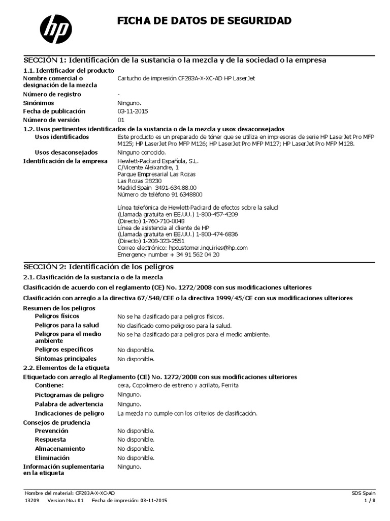 Hds Toner HP | PDF | Ciencias fisicas | Química