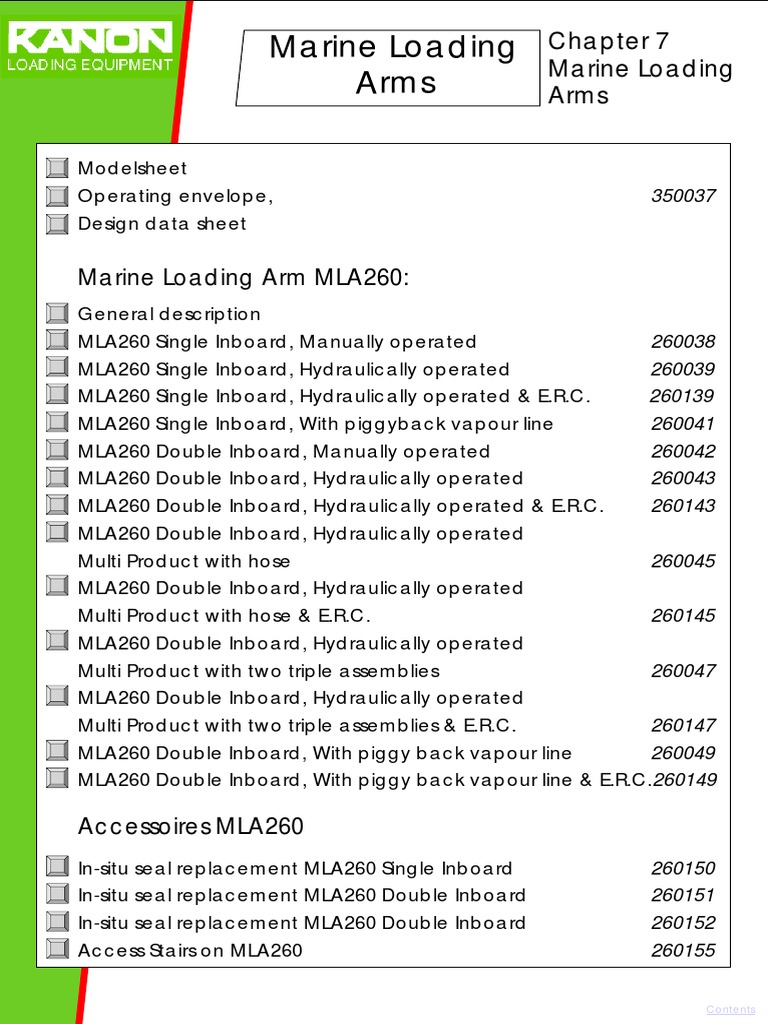 Marine Loading Arms. Modelsheet Operating Envelope, Design Data Sheet ...