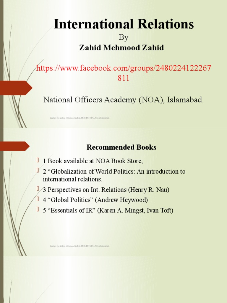 An Overview of Key Concepts and Theories in International Relations ...