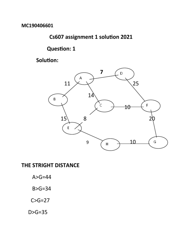 Cs607 Assignment 1 Solution 2021 | PDF