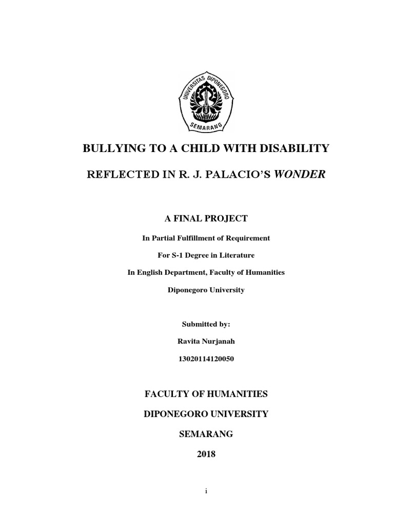 Wonder Bullying Disability To Child | PDF | Bullying | Human Nature