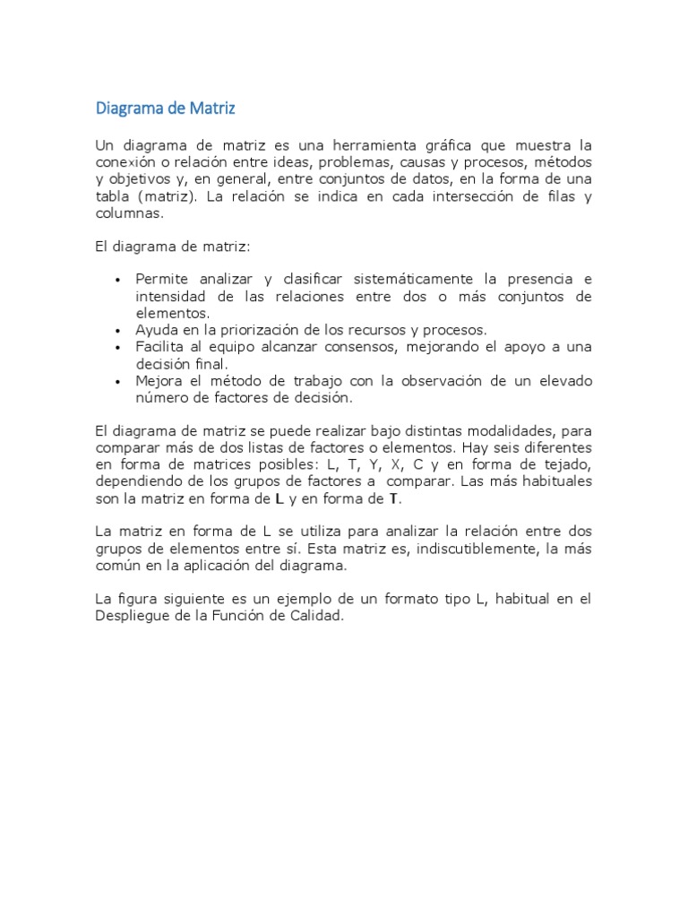Guía de Diagramas de Matriz | PDF | Métodos y materiales de enseñanza