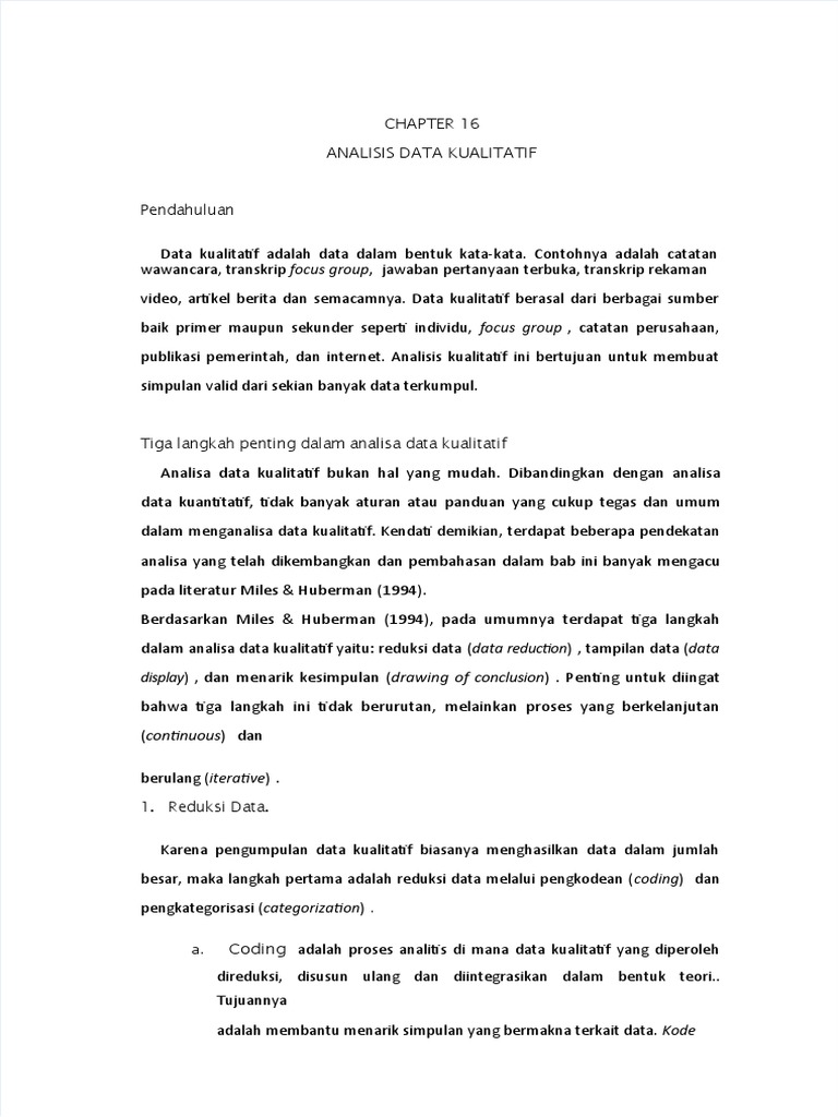 PDF Sekaran ch16 Analisa Data Kualitatif | PDF