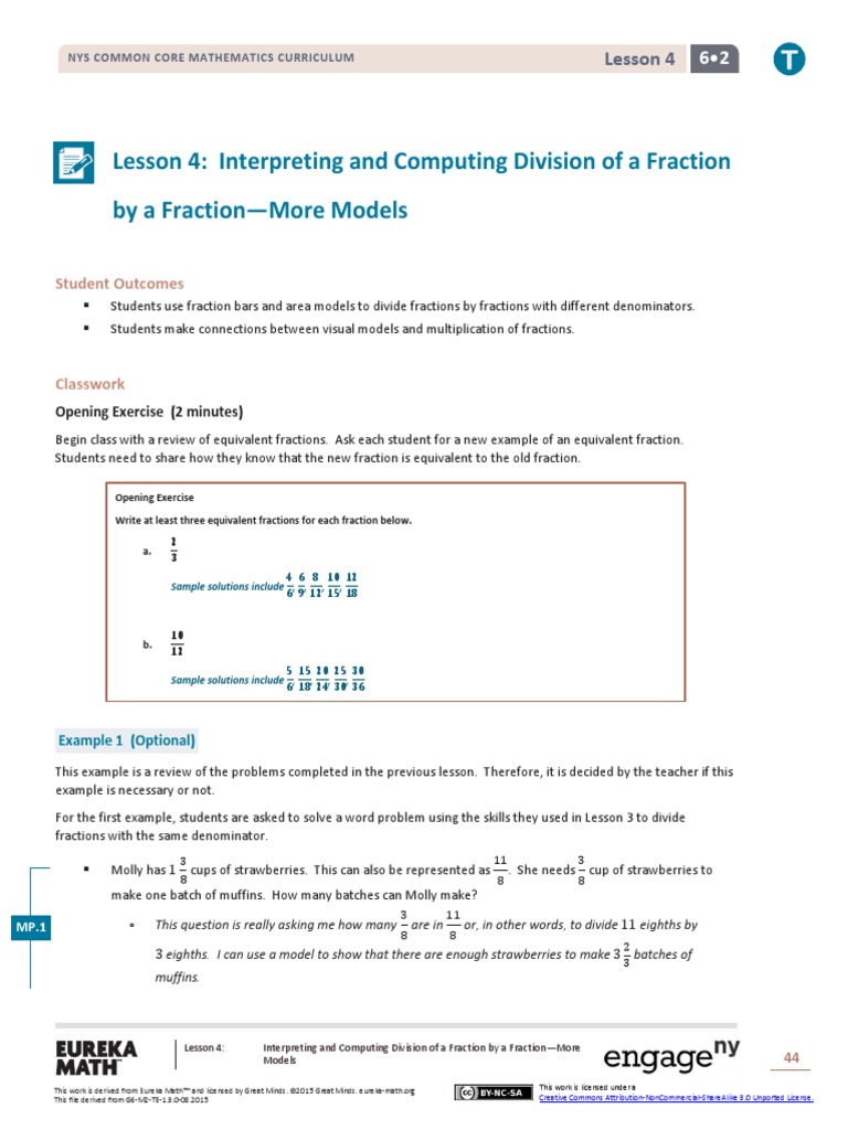 Math g6 m2 Topic A Lesson 4 Teacher | PDF | Common Core State Standards ...