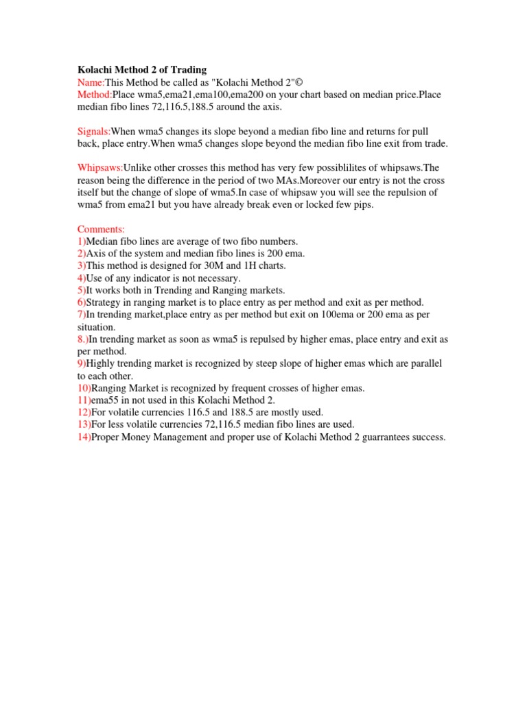 Name: Method:: Kolachi Method 2 of Trading | PDF